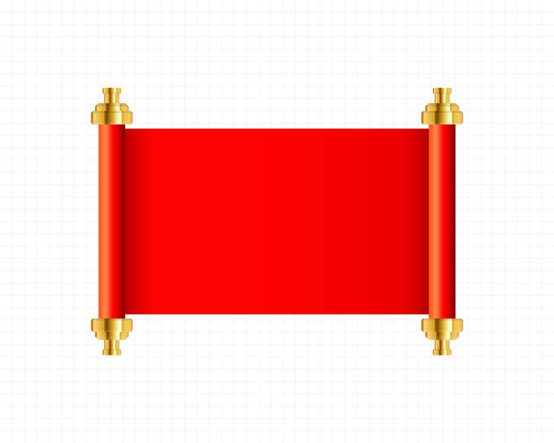 Red Paper Scroll Clipart Set, Vector Graphics, Commercial Use, Digital ...