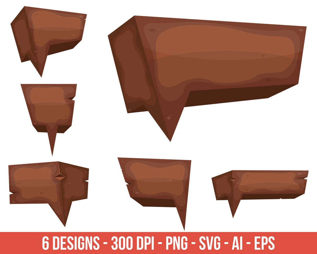 Wooden Speech Bubble in Cartoon Style Clipart – Clip Art Commercial Use ...