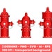 Red Fire Hydrant Clipart Set. Digital Images or Vector Graphics for ...