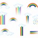 Colorful Rainbow Clipart Set, Rainbow Vector Graphics, Commercial Use ...