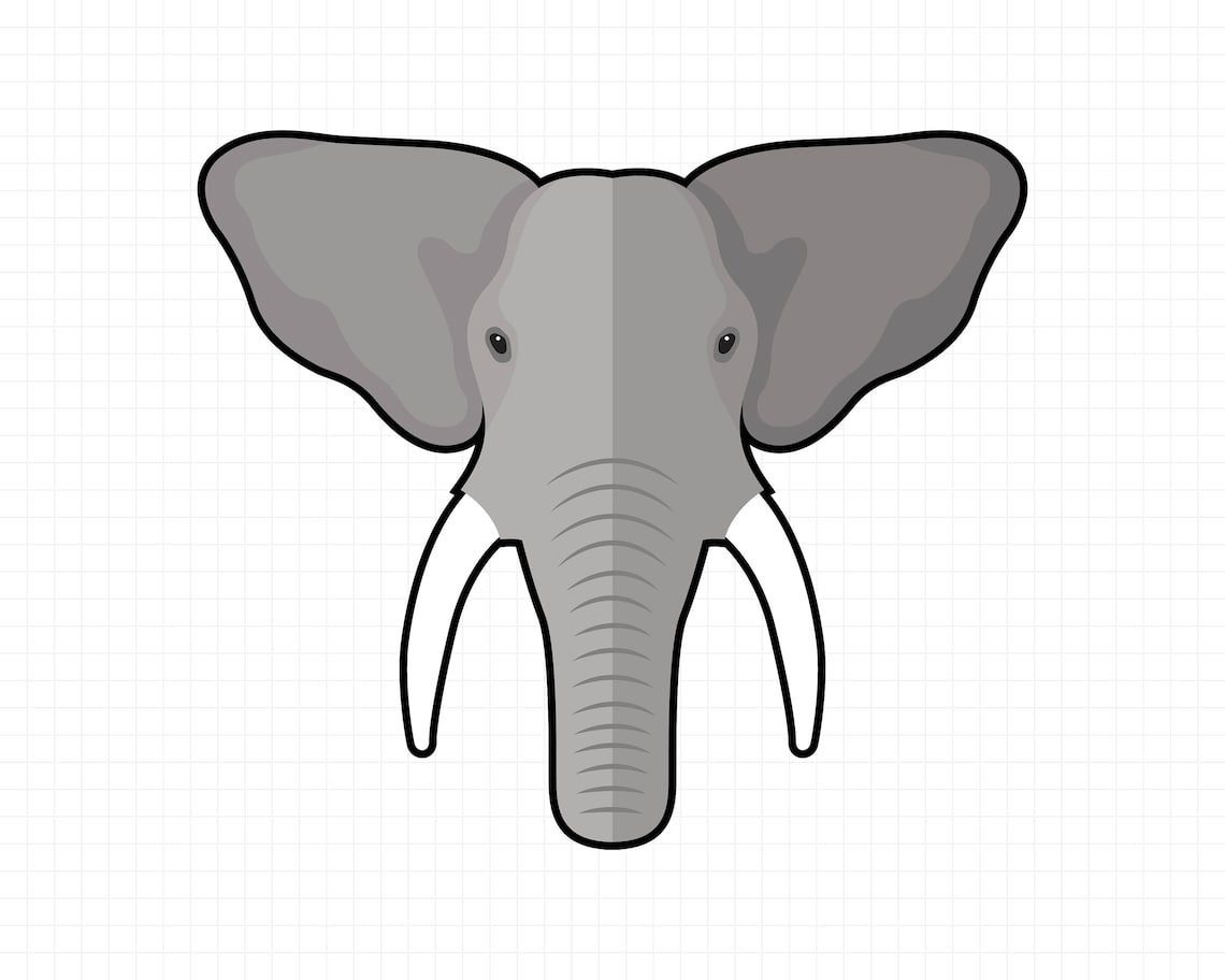 Heads of Wild Animals Clipart. Elephant, Zebra,tiger, Lion, Deer ...