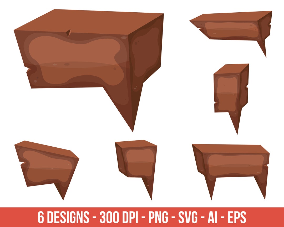 Wooden Speech Bubble in Cartoon Style Clipart – Clip Art Commercial Use ...