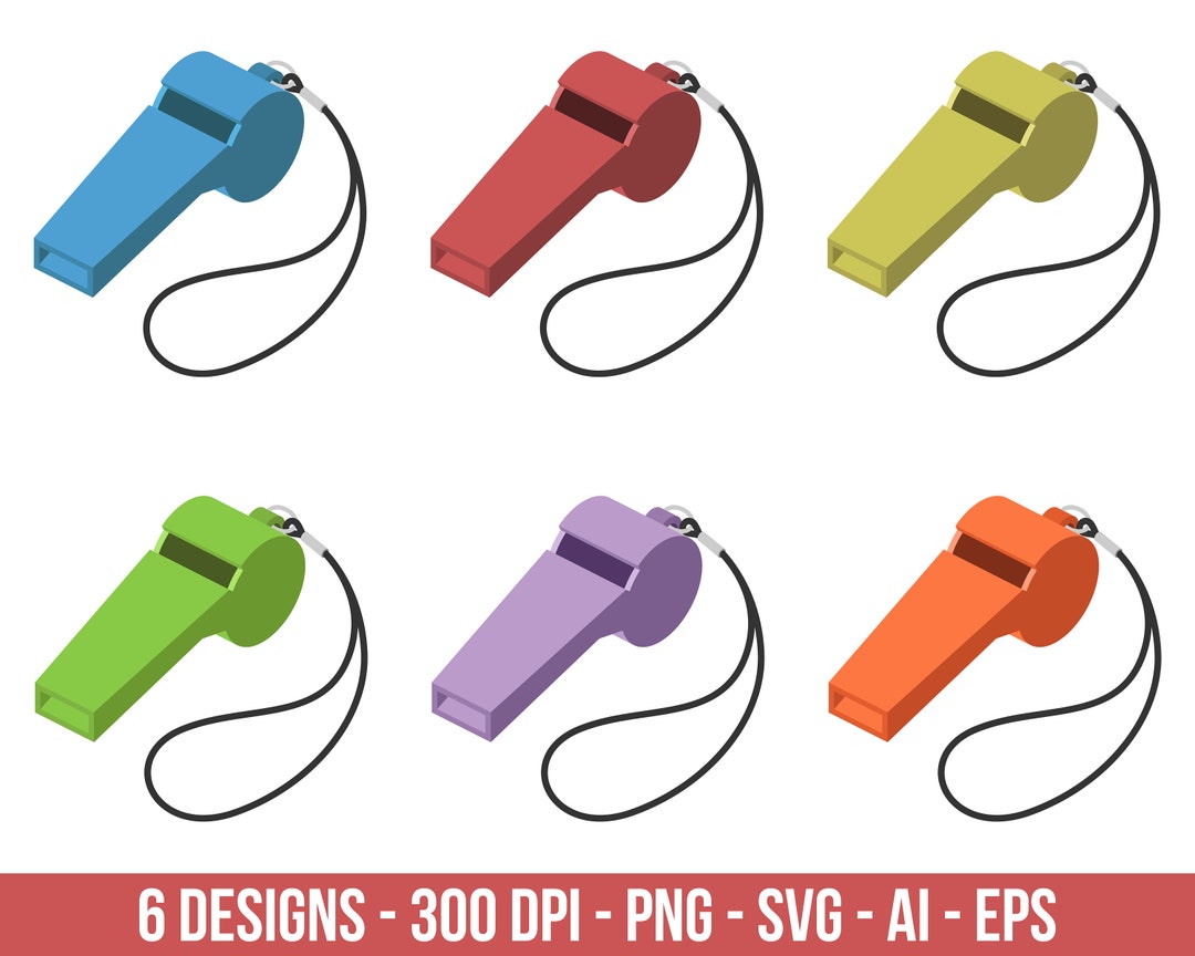 Colored Whistles Clipart Set. Digital Images or Vector Graphics for ...