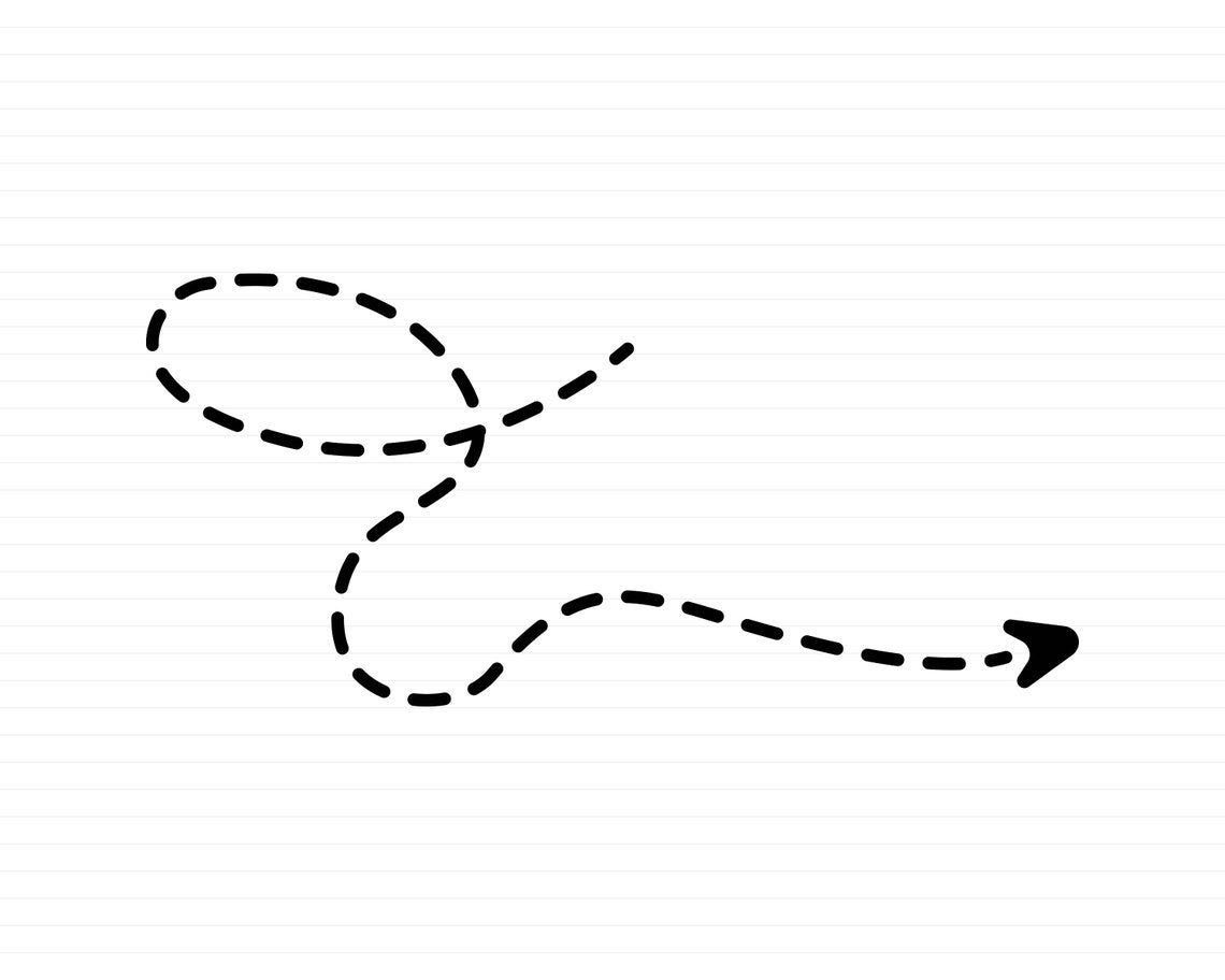 Hand Drawn Dotted Arrows Clipart Set Arrow Vector Graphics | Etsy