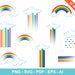 Colorful Rainbow Clipart Set, Rainbow Vector Graphics, Commercial Use ...