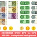 Euro and Dollar Currency Banknote and Coins Clipart Set. - Etsy