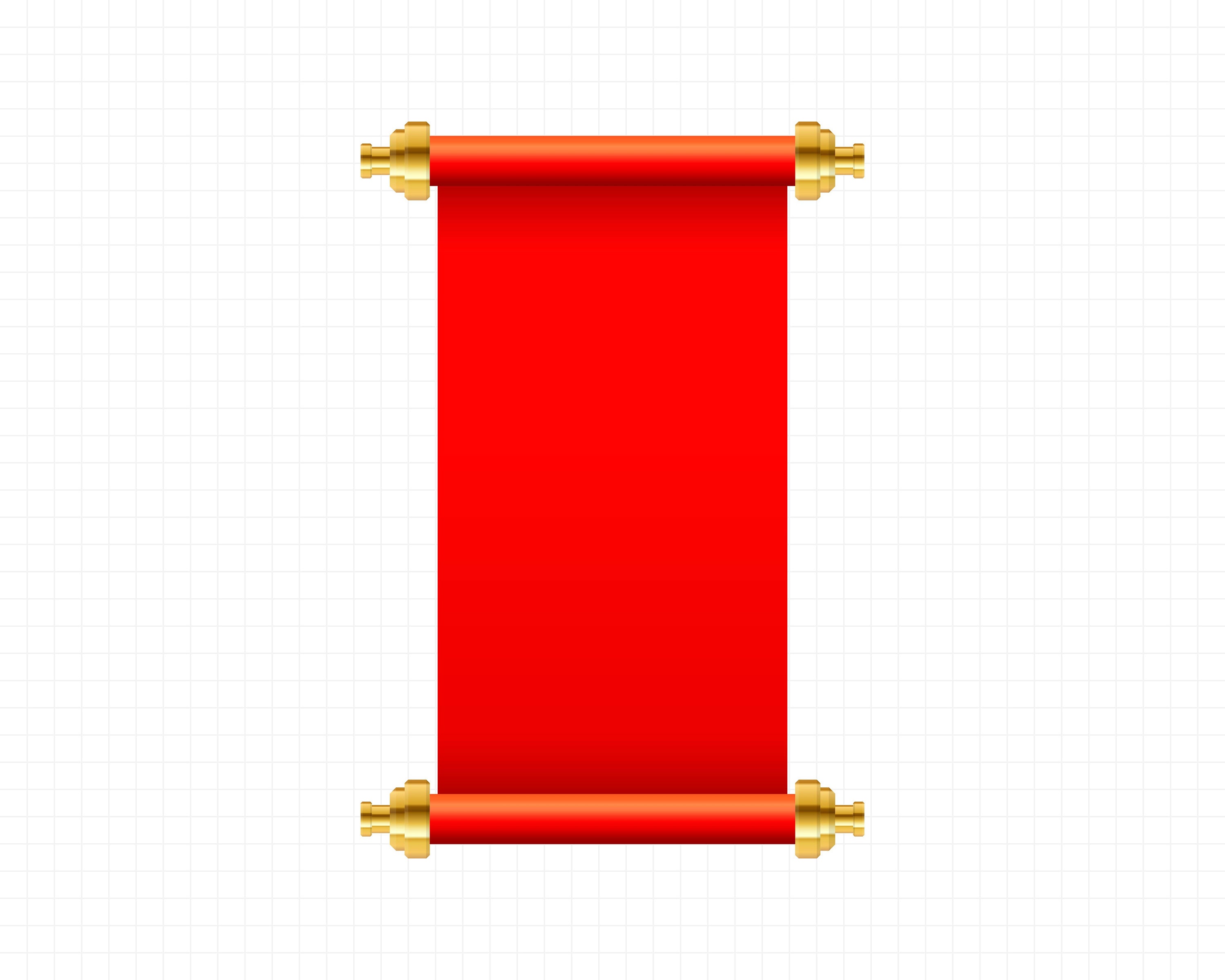 Red Paper Scroll Clipart Set, Vector Graphics, Commercial Use, Digital ...