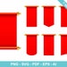 Red Paper Scroll Clipart Set, Vector Graphics, Commercial Use, Digital ...