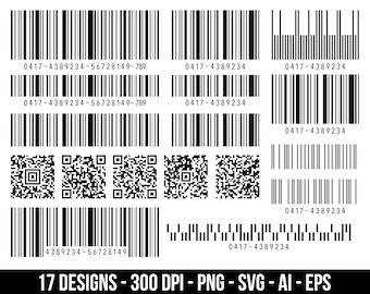 Product Barcode and Qr Code Clipart Set. Digital Images or | Etsy