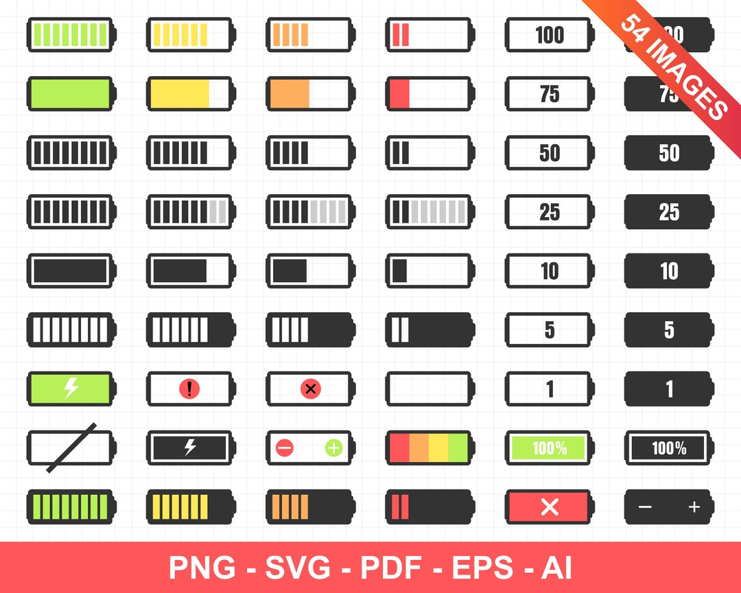 Battery Charge Level Clipart. Battery, Icon, Charge, Indicator, Sign ...