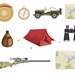 Safari Equipment Clipart. Safari, Travel, Hiking, Vehicle, Survival ...