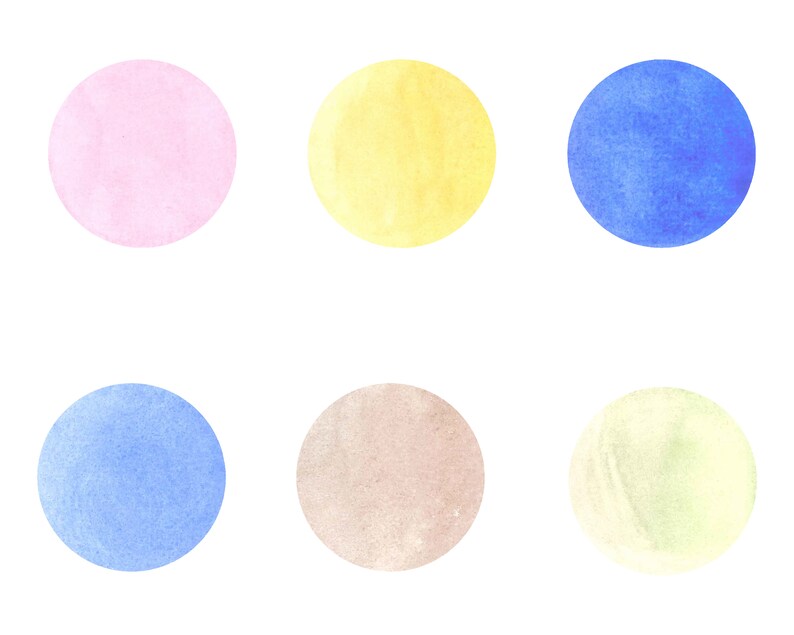Round Watercolor Badge Clipart Set Instant Download - Etsy