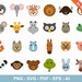 Set of Cartoon Animals Heads Clipart. Animals, Head, Cute, Wild ...