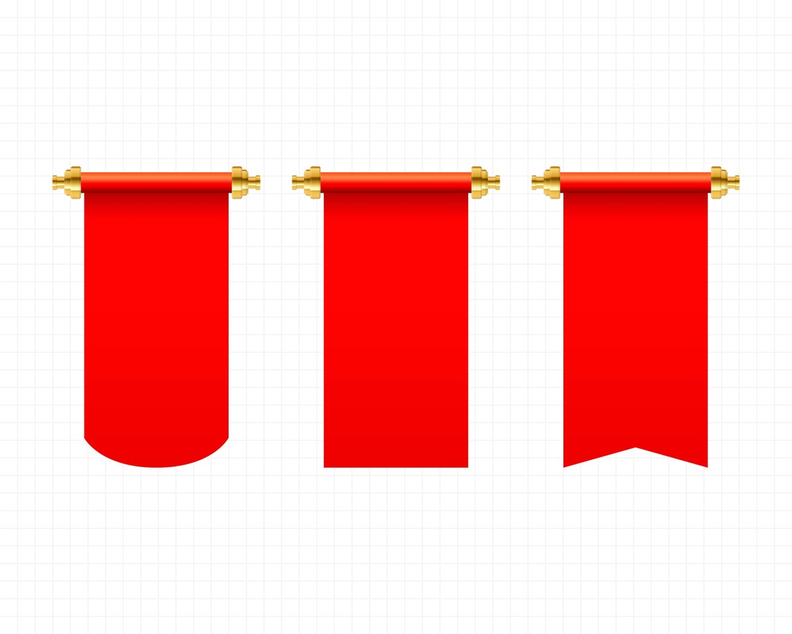 Red Paper Scroll Clipart Set Vector Graphics Commercial Use - Etsy