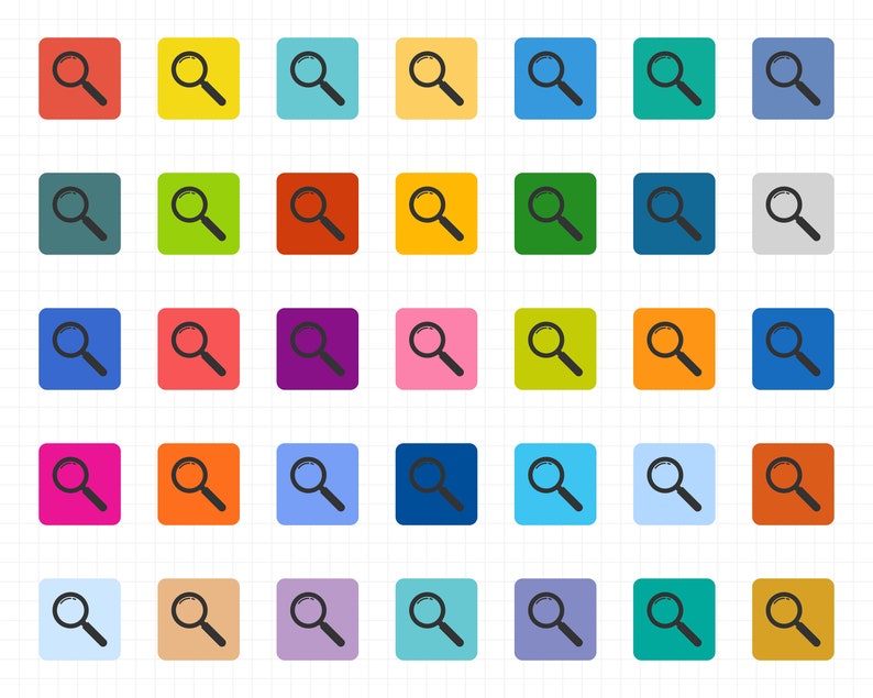 Magnifying Glass Clipart Set, Vector Graphics, Commercial Use, Digital ...