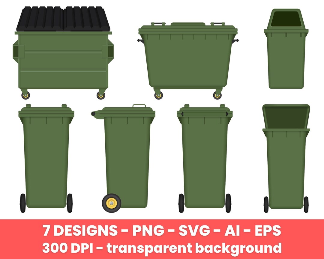 Dumpster Clipart Set. Digital Images or Vector Graphics for Commercial ...