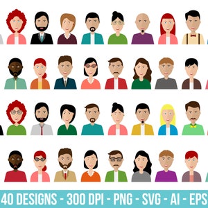 People Avatar Clipart Set. Digital Images or Vector Graphics - Etsy