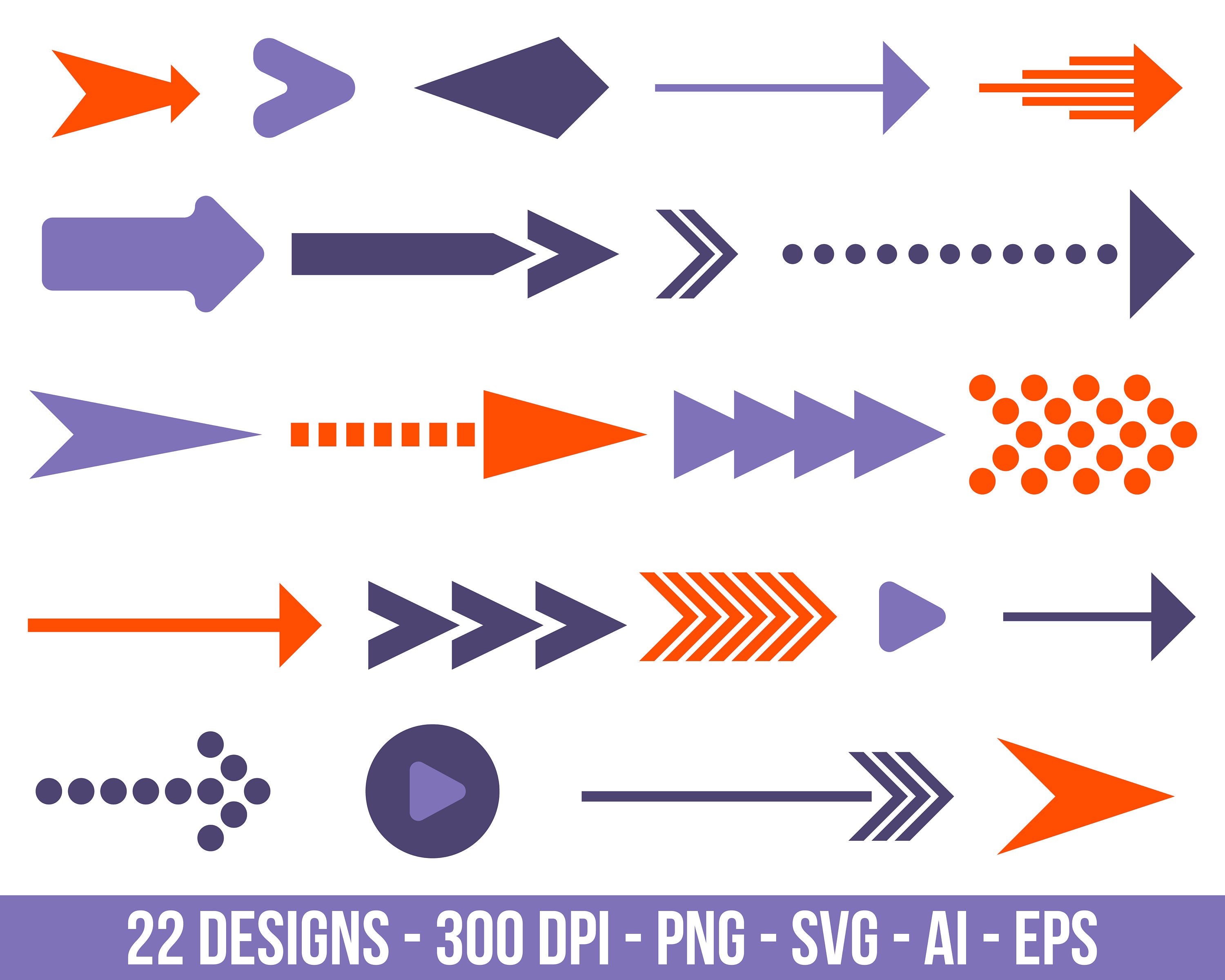 Arrow Clipart Set. Digital Images or Vector Graphics for - Etsy