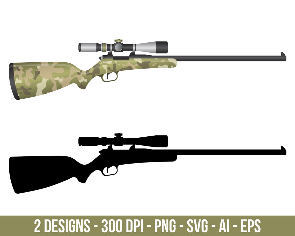 Hunting Rifle Clipart Set. Digital Images or Vector Graphics for ...