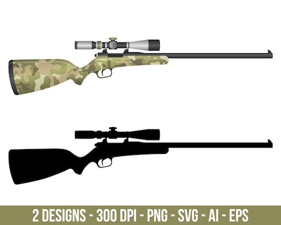 Hunting Rifle Clipart Set. Digital Images or Vector Graphics | Etsy