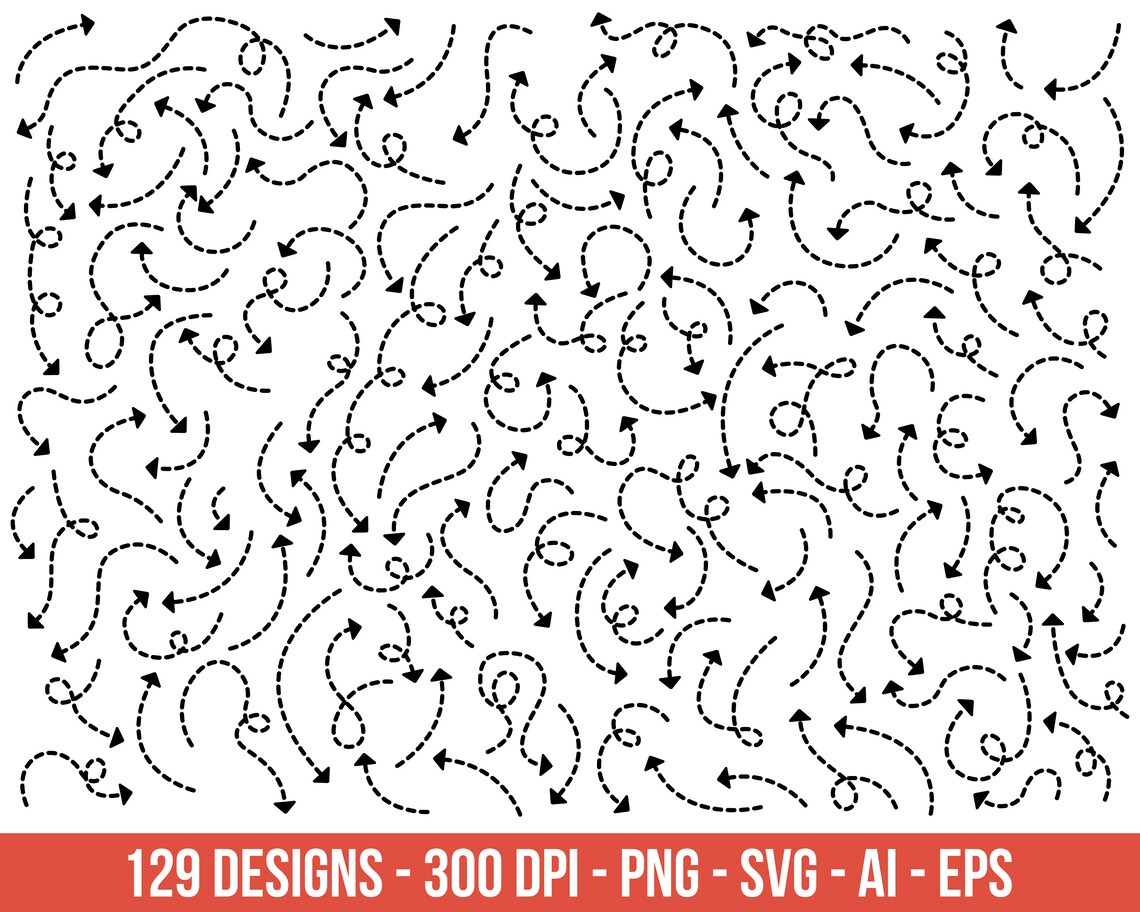 Dotted Hand Drawn Arrows Clipart, Arrow Vector Clip Art – Clip Art ...