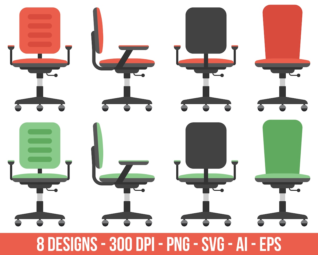 Desk Office Chair Clipart Set. Digital Images or Vector Graphics for ...