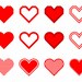 Beautiful Red Hearts Clipart Set, Heart Vector Graphics, Commercial Use ...