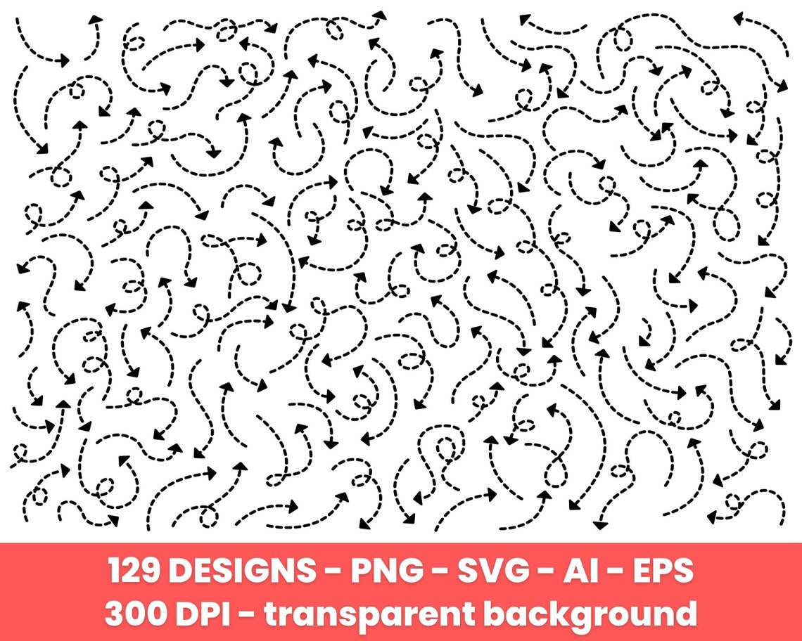 Dotted Hand Drawn Arrows Clipart, Arrow Vector Clip Art – Clip Art ...