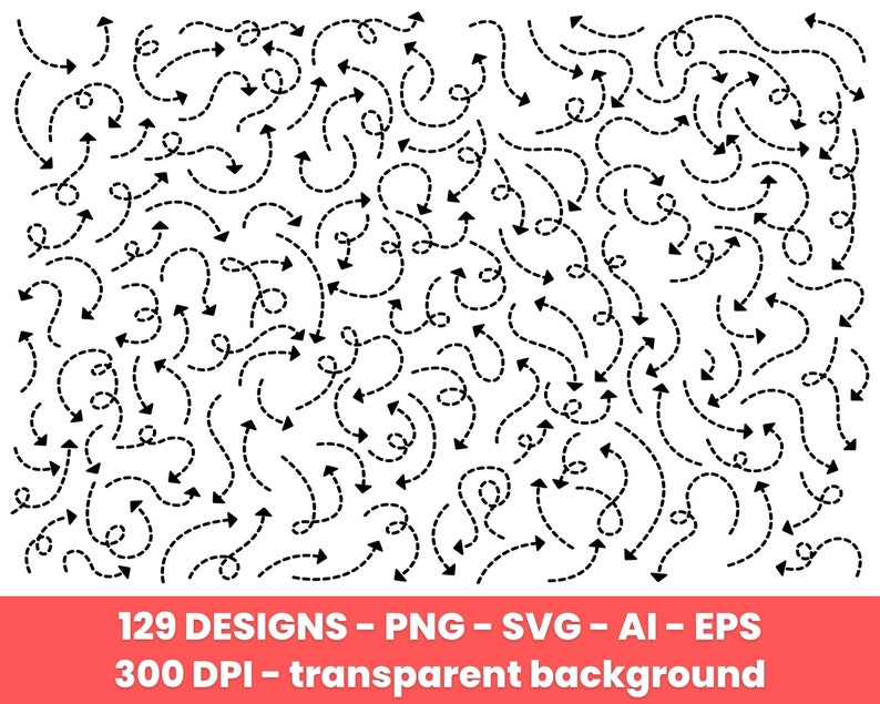 Dotted Hand Drawn Arrows Clipart, Arrow Vector Clip Art – Clip Art ...