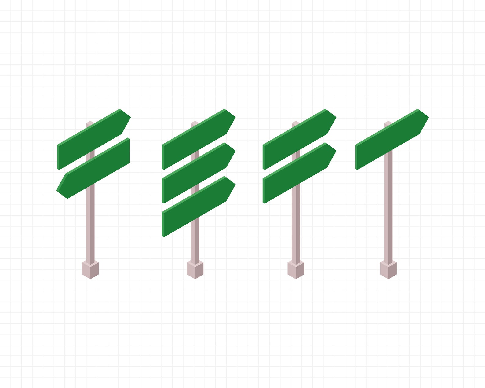 Isometric Road Signs Clipart Set, Signboard Vector Graphics, Commercial ...