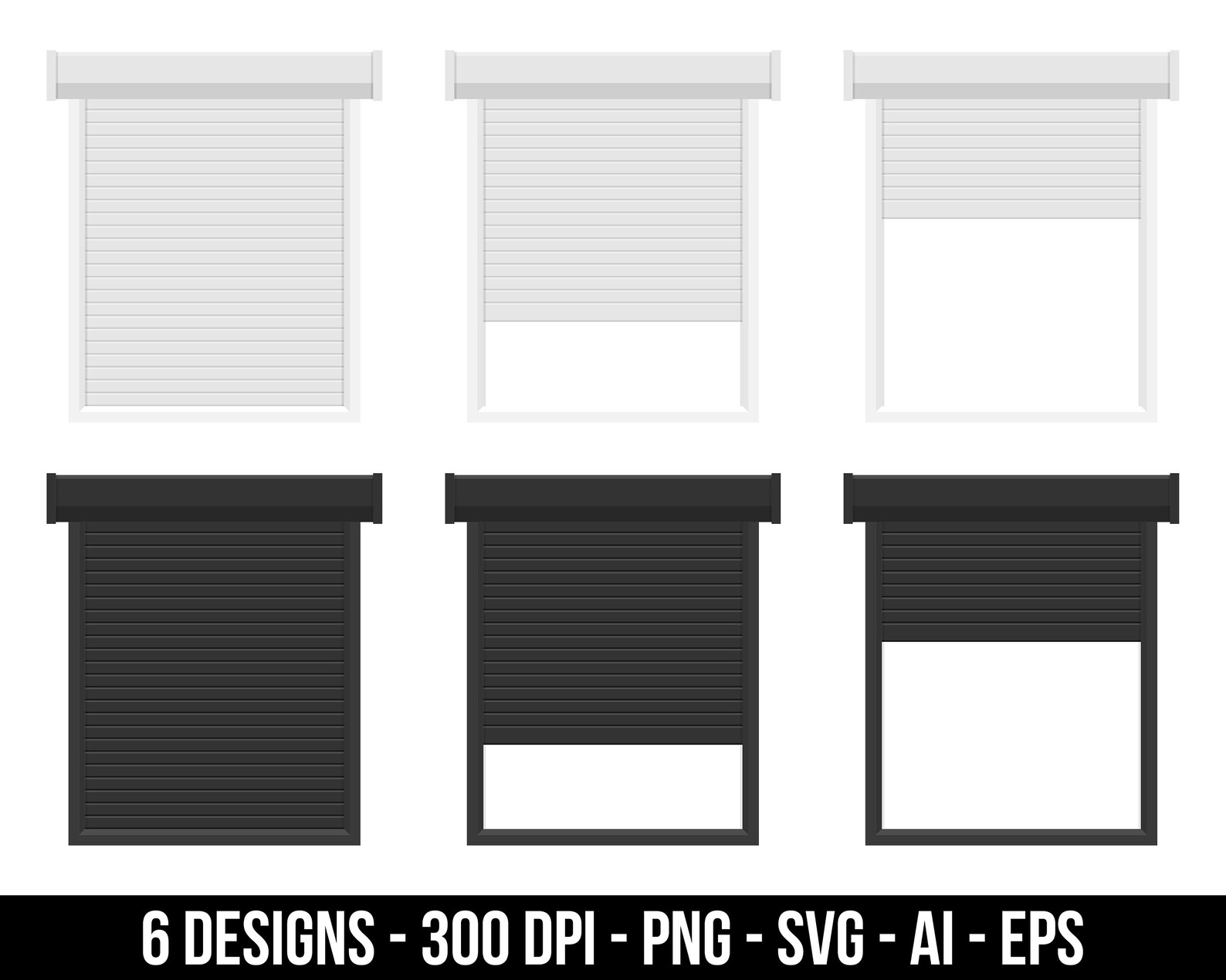Windows Roller Shutter Clipart Set. Digital Images or Vector Graphics ...