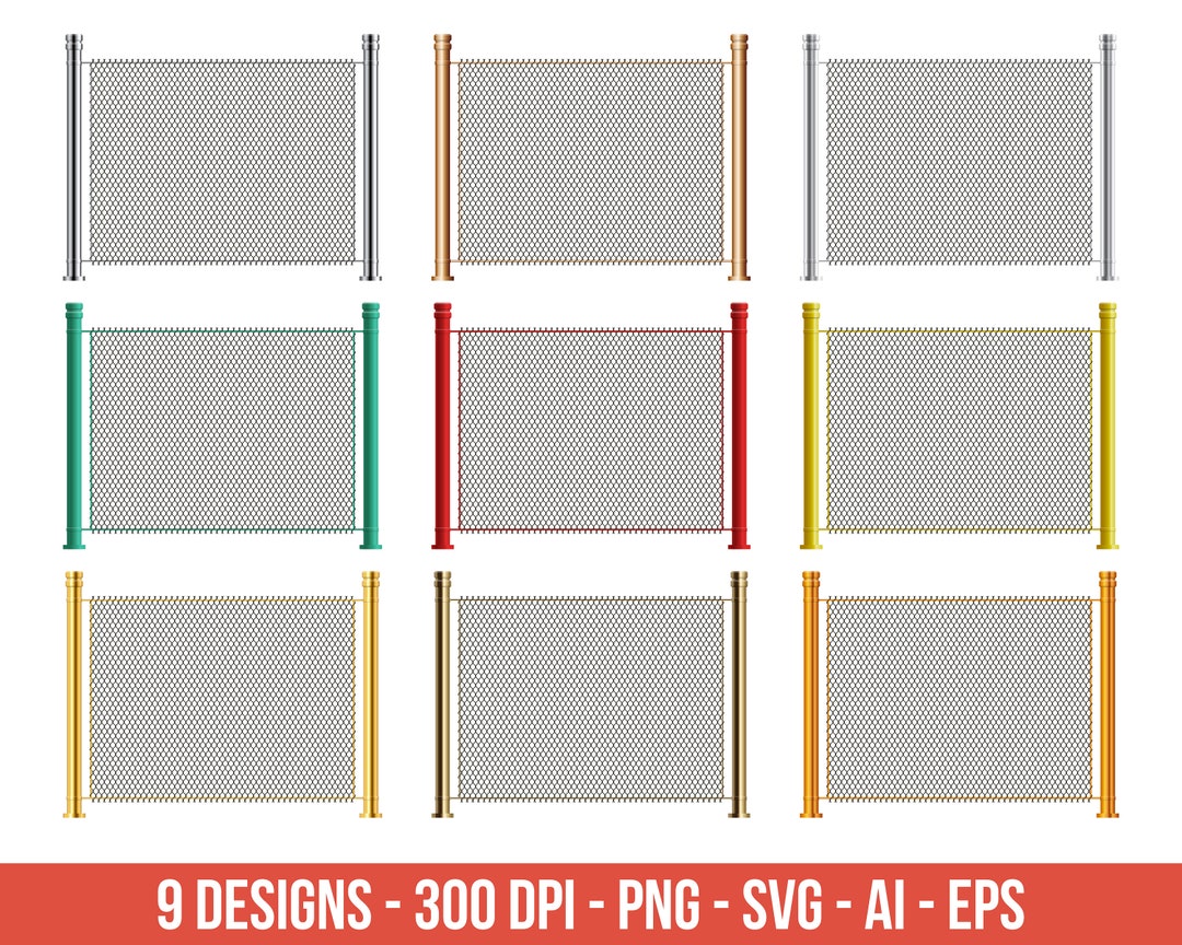 Wire Fence in Realistic Style Clipart – Clip Art Commercial Use, Vector ...