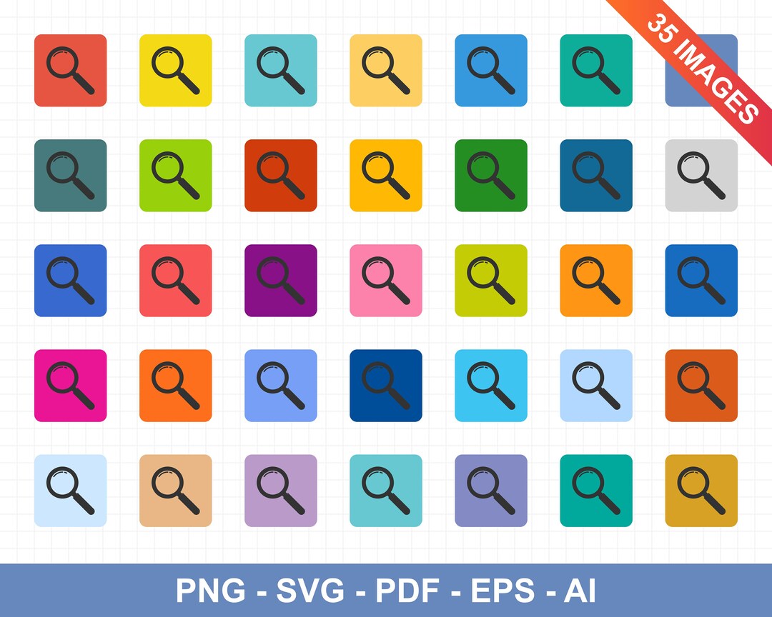 Magnifying Glass Clipart Set, Vector Graphics, Commercial Use, Digital ...