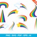 Colorful Rainbow Clipart Set, Rainbow Vector Graphics, Commercial Use ...