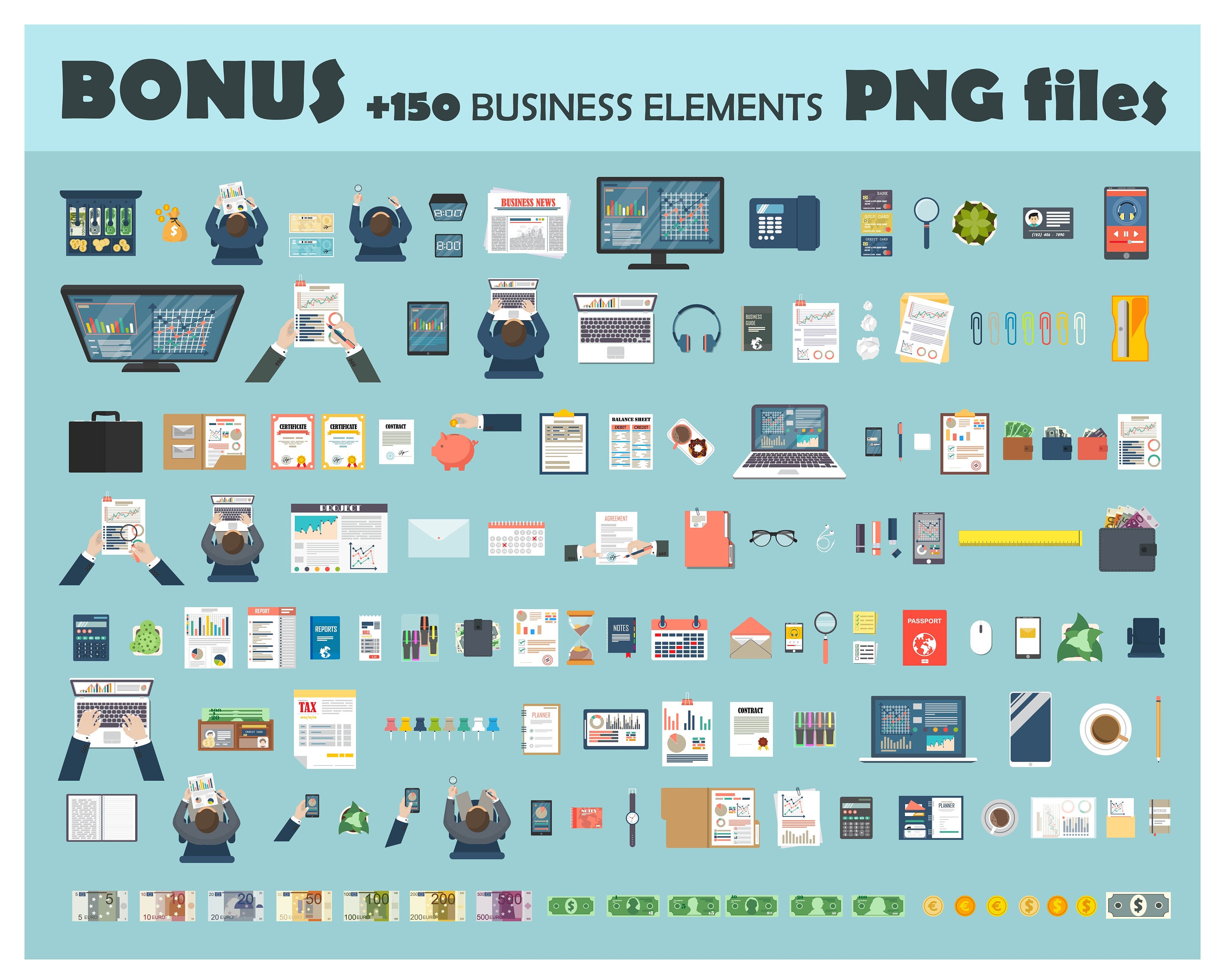 Man & Woman Character Package Clipart. People Businessman - Etsy