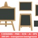 Blackboard in Different Sisez Clipart Set. Digital Images or Vector ...