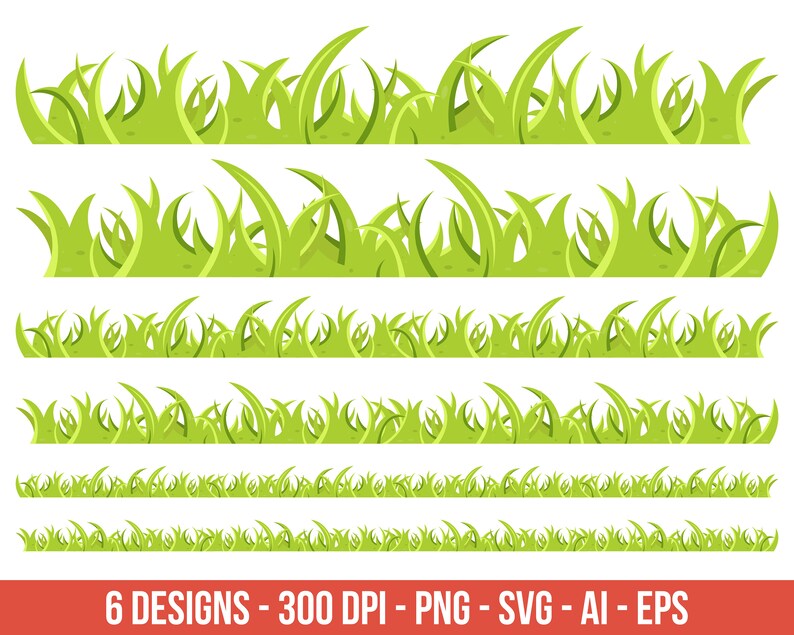 Green Grass and Leaves Clipart Lawn Leaf Meadow Clip Art - Etsy