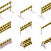 Isometric Under Construction Barrier Clipart Set, Commercial Use ...