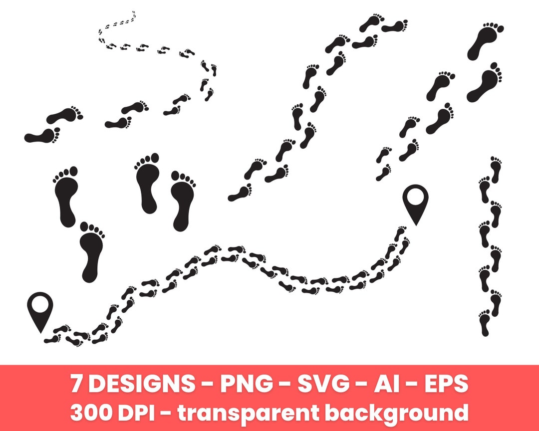 Human Footprint Clipart Set. Digital Images or Vector Graphics for ...