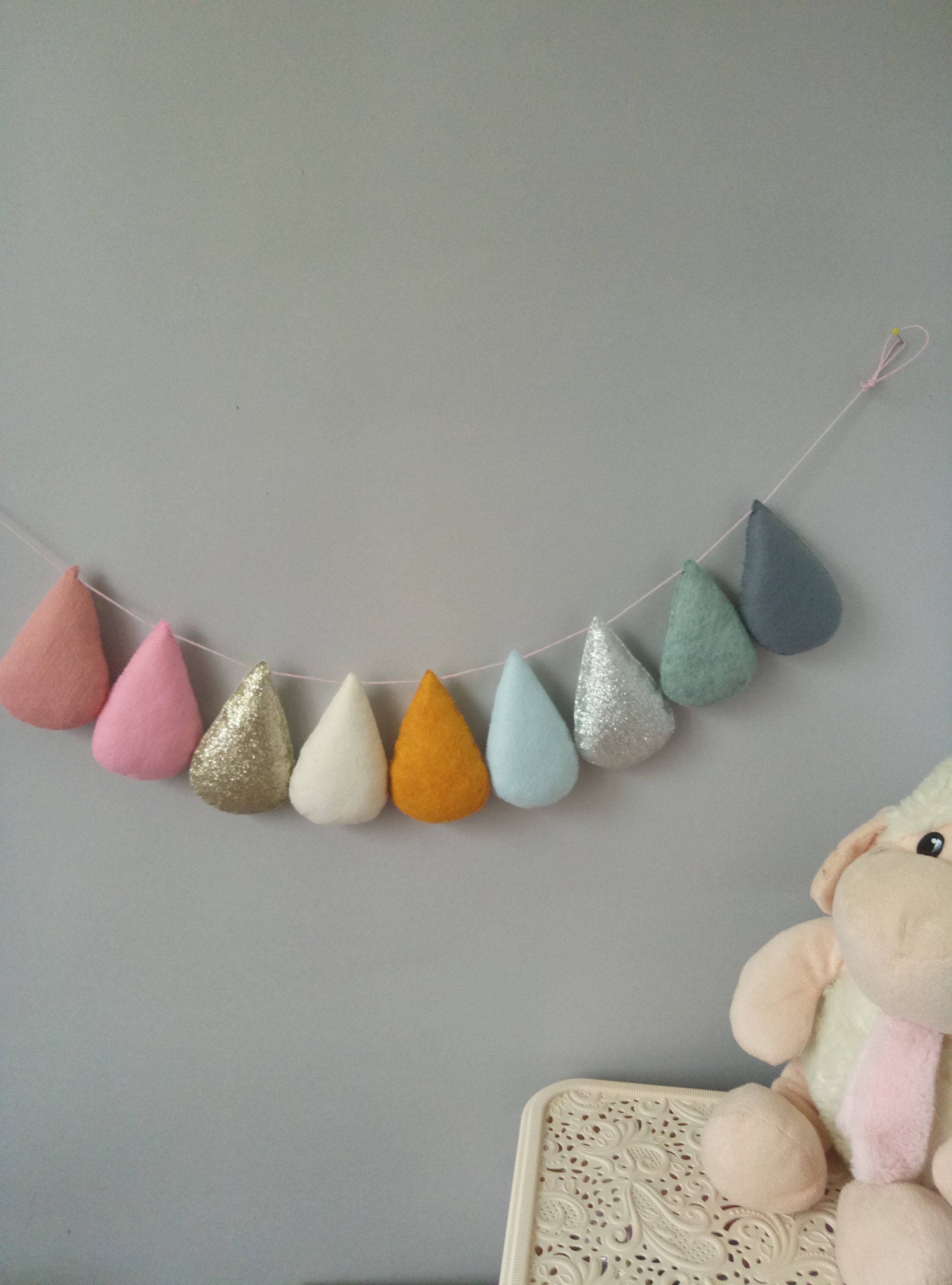 Felt Raindrop Garland, Nursery Decor, Baby Shower Gift - Etsy