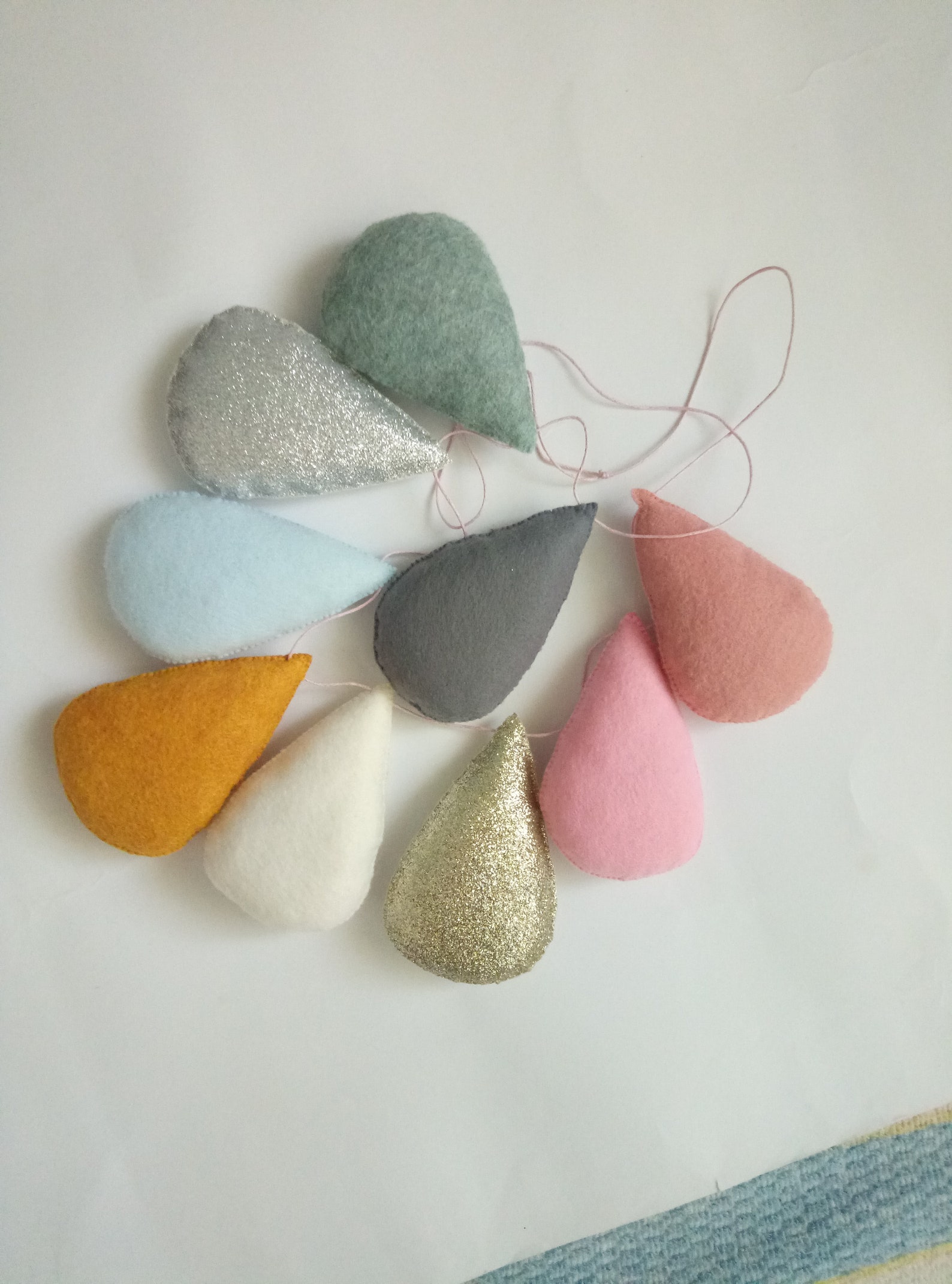 Felt Raindrop Garland, Nursery Decor, Baby Shower Gift - Etsy