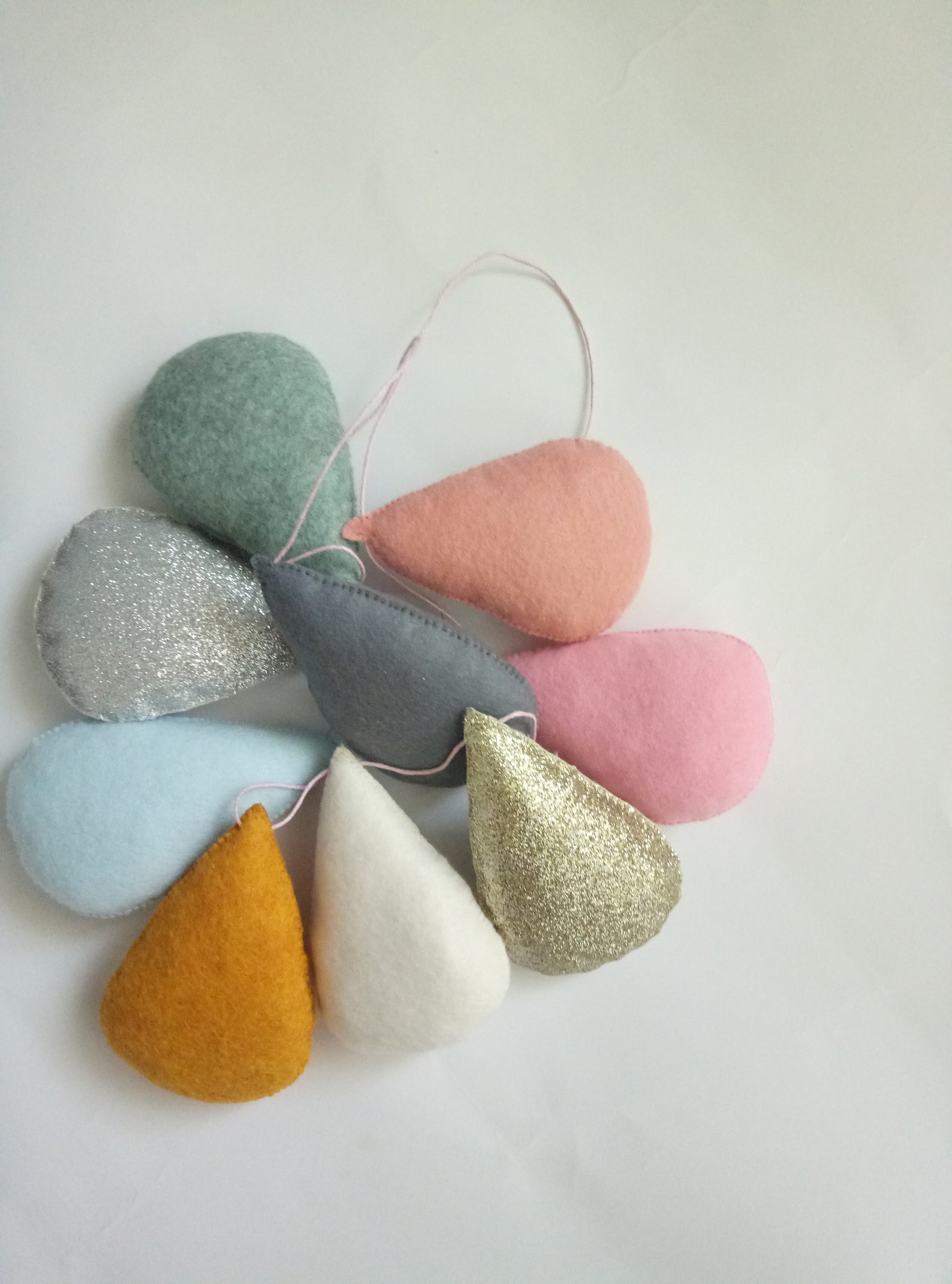 Felt Raindrop Garland, Nursery Decor, Baby Shower Gift - Etsy