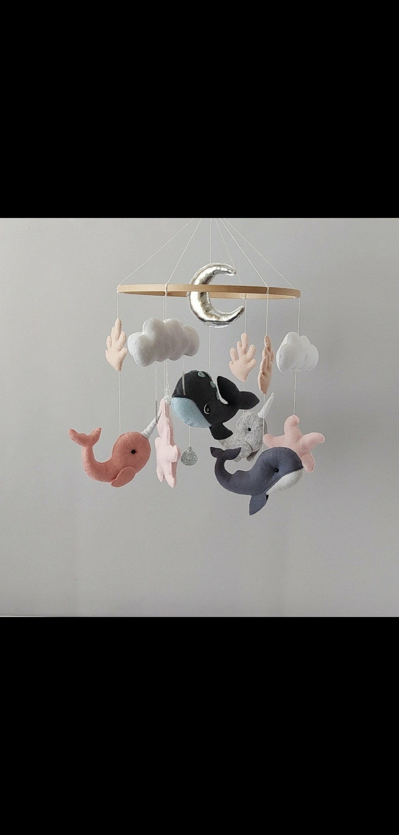Whale Baby Mobile Nursery Girl Baby Crib Mobile Hanging Mobile - Etsy