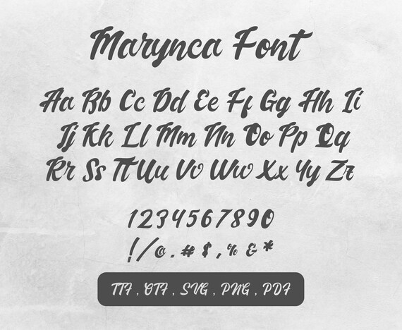 Marynca Cursive Font SVG handgeschreven lettertype caligraphy | Etsy ...
