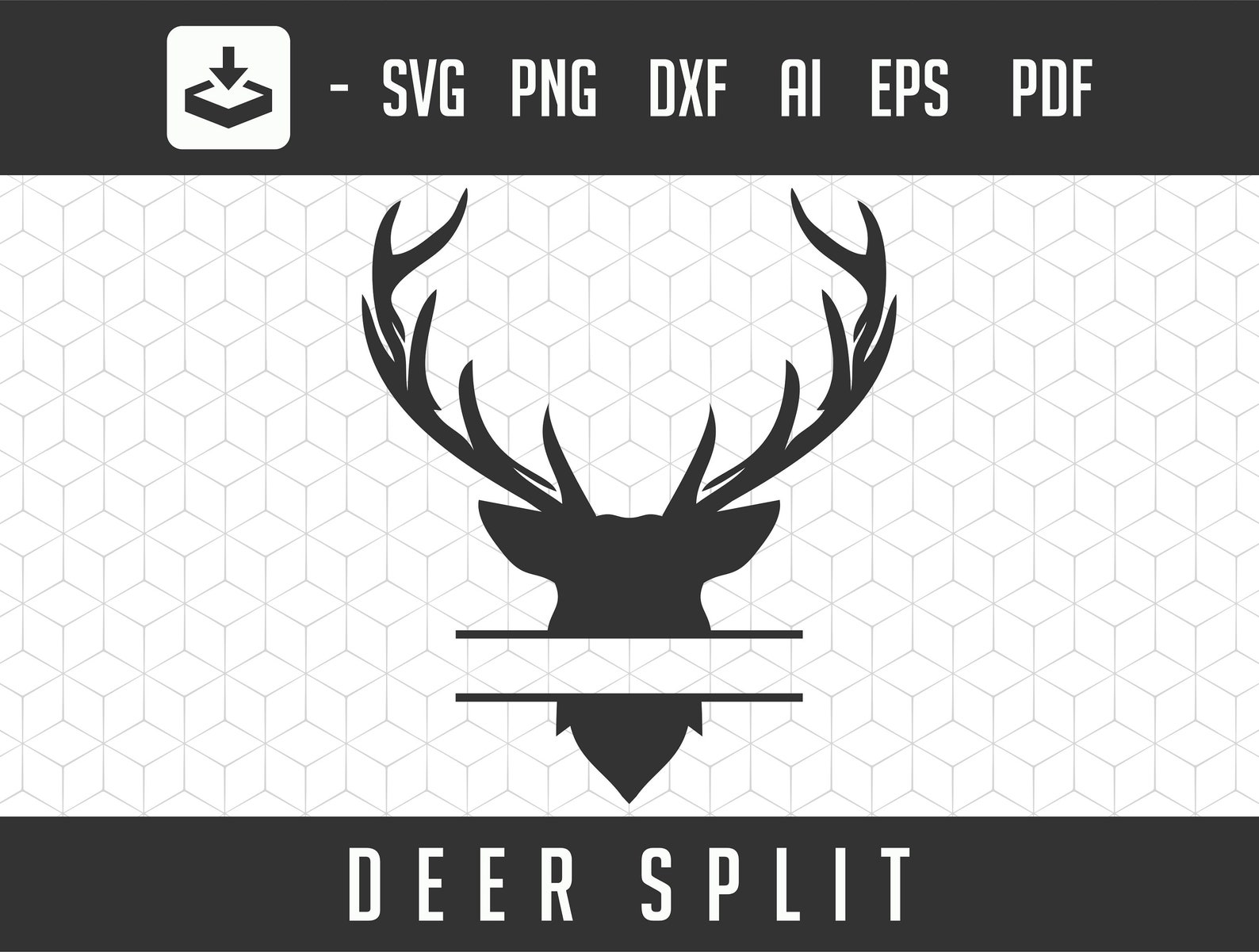 Deer Split Monogram Instant Digital Download, Svg, Ai, Dxf, Eps, Png ...