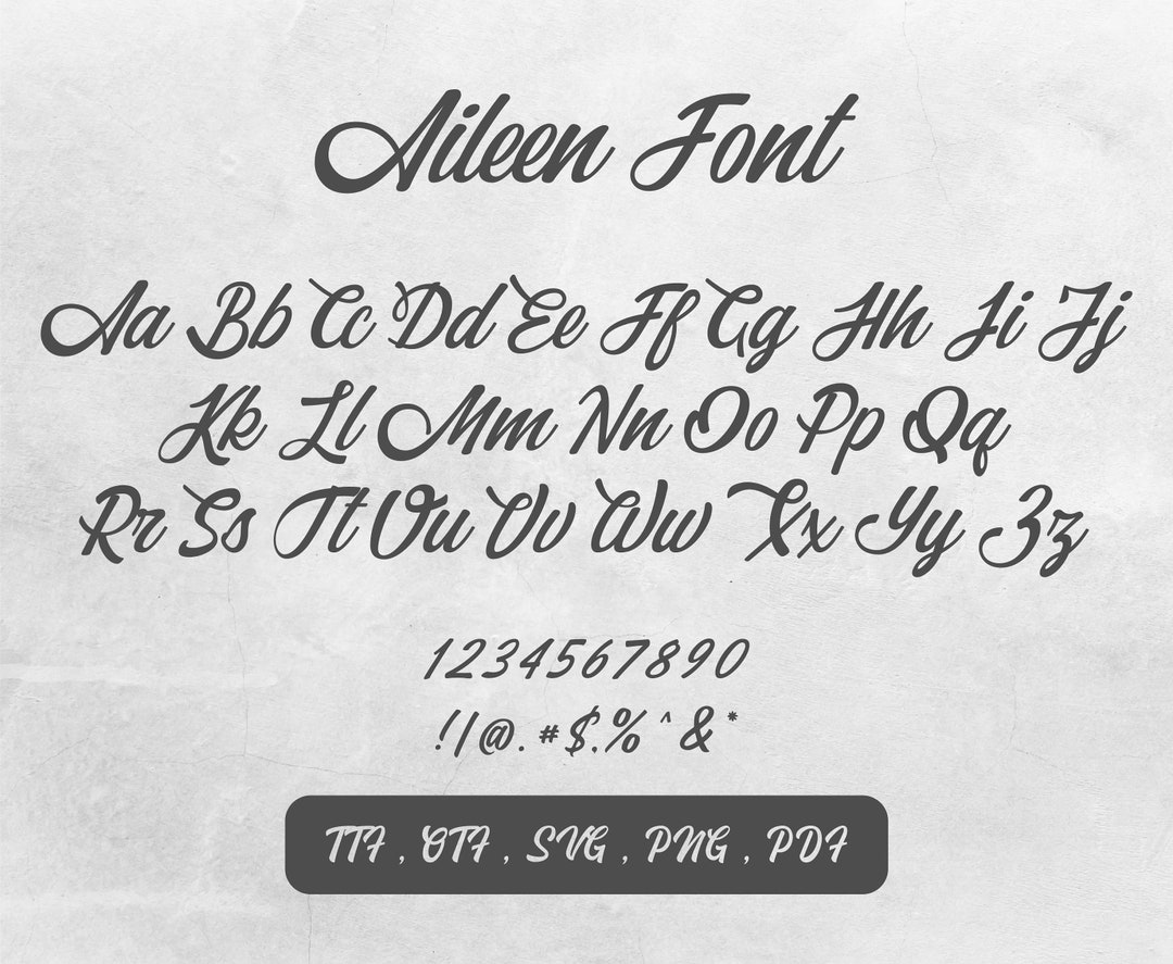 Svg Aileen Calligraphy font SVG handwritten font caligraphy font ...