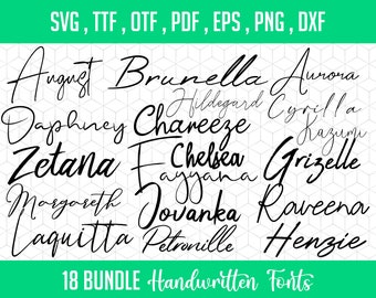 Cursive Font Svg Cursive Font Cricut Font Svg Bundle | Etsy