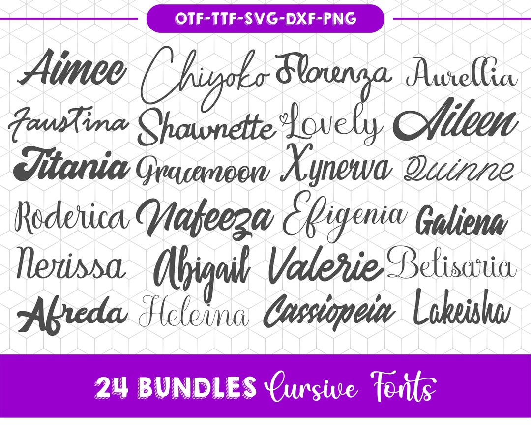 Cursive Fonts for Cricut Fonts Svg Bundle Silhouette Cursive Font ...