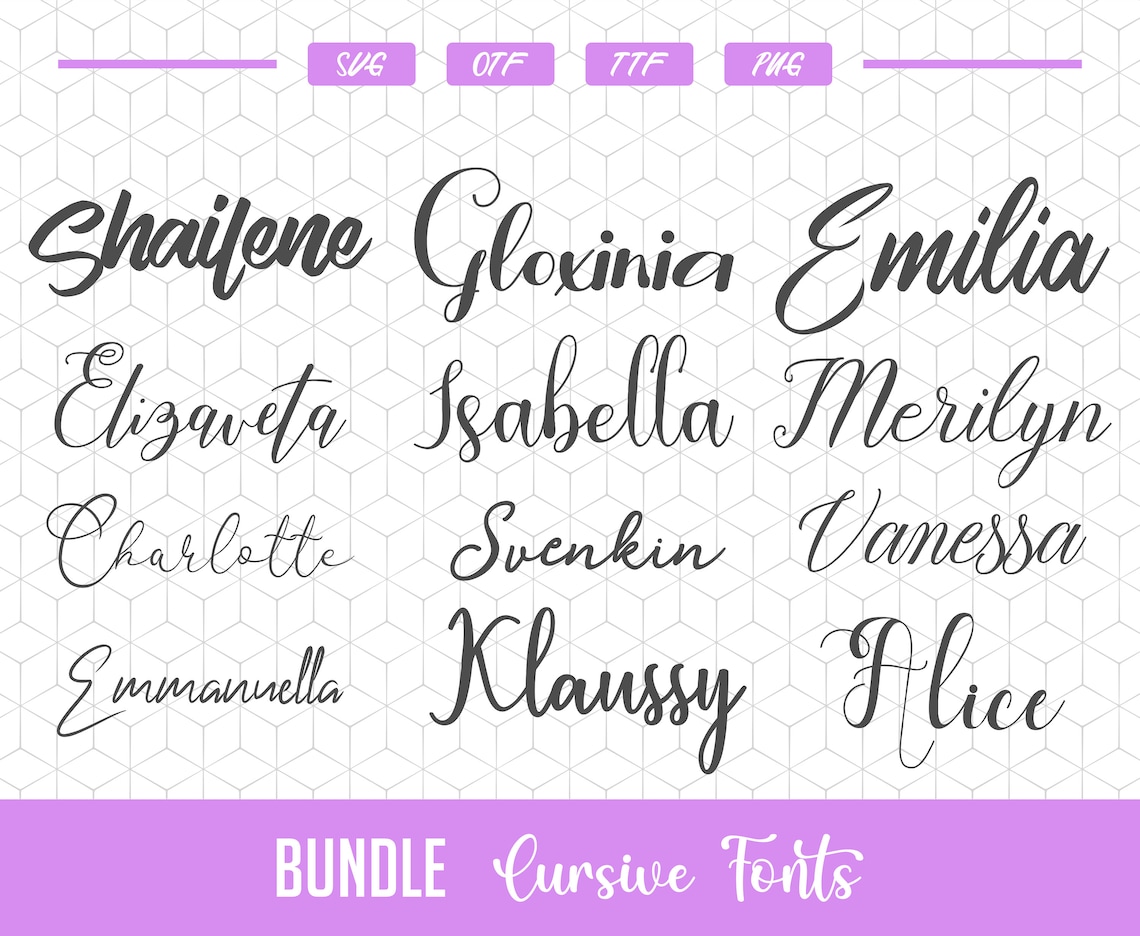 Cursief lettertype svg Cursief lettertype Cricut Font svg - Etsy België