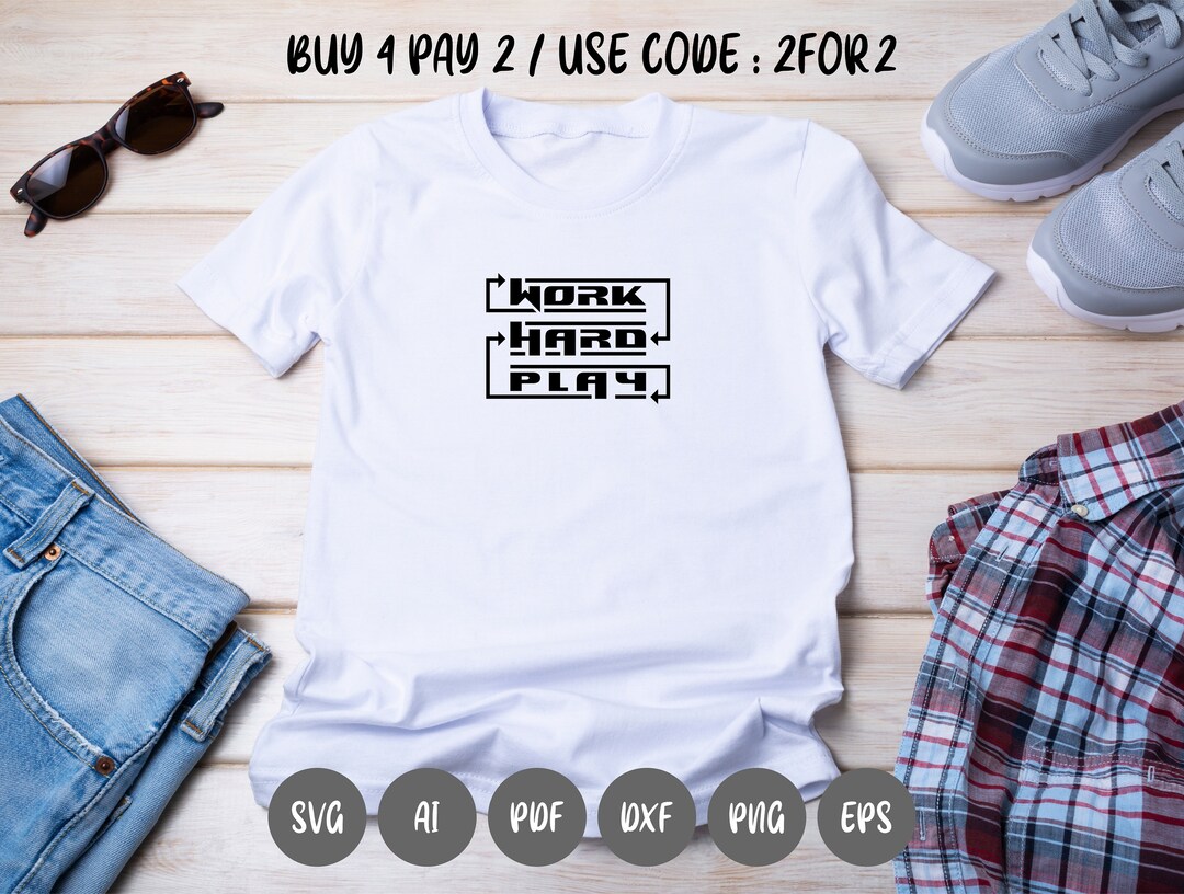 Work Hard Play Hard Svg Inspirational Svg Motivational - Etsy